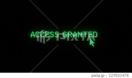 Digital display showing access granted message...のイラスト素材 [127031478 ...