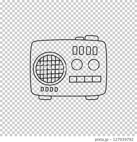 A cartoon radio with a speaker on topのイラスト素材 [127039792] - PIXTA