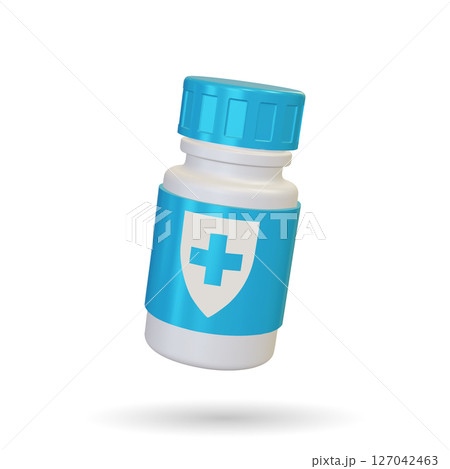3d Realistic Pharmaceutical Bottle. Plastic...のイラスト素材 [127042463] - PIXTA