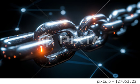 futuristic illustration of metallic chain...のイラスト素材 [127052522] - PIXTA