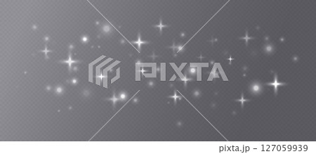White sparkling stars, shiny particles light...のイラスト素材 [127059939] - PIXTA