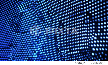 Close-up of Blue LED Lights Arranged in a Grid...のイラスト素材 [127063886 ...