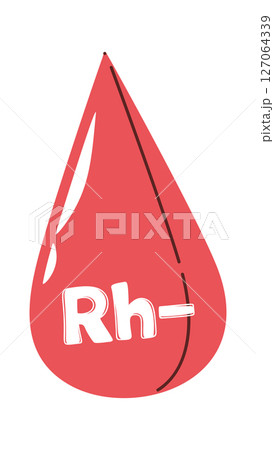 Rh negative blood cartoon dropのイラスト素材 [127064339] - PIXTA