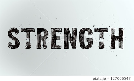 "STRENGTH" is written in bold black letters on...のイラスト素材 [127066547 ...