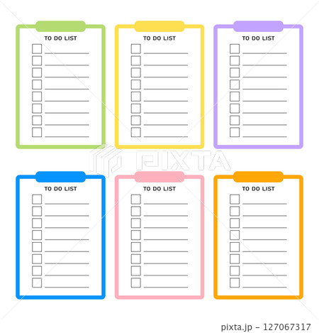 Grid paper with to do list. Checklist vector...のイラスト素材 [127067317] - PIXTA