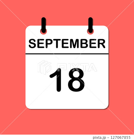 September 18. Daily Calendar icon for design....のイラスト素材 [127067855] - PIXTA