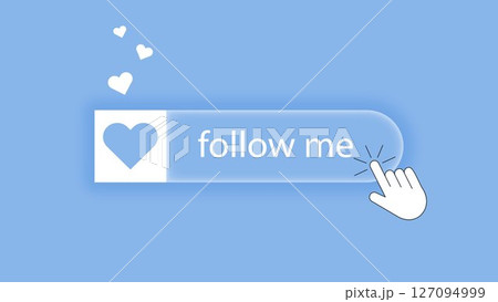 Banner with blue follow me buttonのイラスト素材 [127094999] - PIXTA