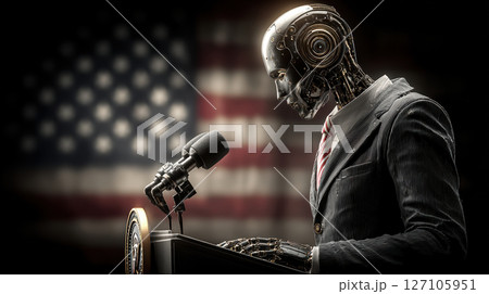 Ai robot as president or politician of USA in...のイラスト素材 [127105951] - PIXTA