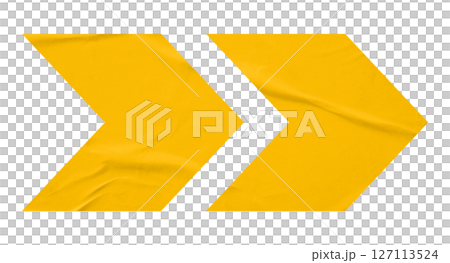 Yellow crumpled paper arrow isolated on...のイラスト素材 [127113524] - PIXTA
