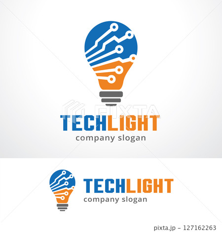 Tech Light Logo Template Design Vector, Emblem,...のイラスト素材 [127162263 ...