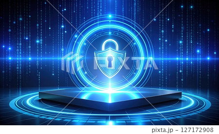 Advanced digital security technology with a...のイラスト素材 [127172908] - PIXTA