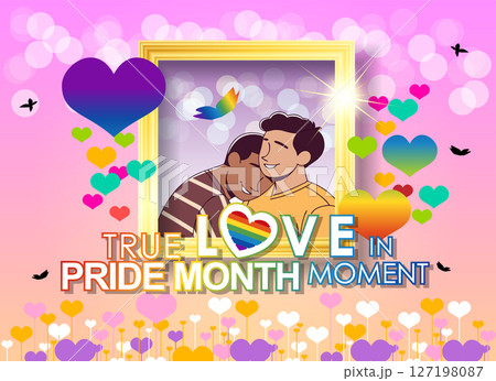 Celebrate True Love in Pride Month Moment with...のイラスト素材 [127198087 ...