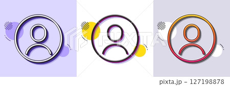 Headshot line icon. Halftone dotted pattern....のイラスト素材 [127198878] - PIXTA
