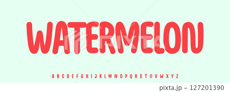 Summer Pepo, Watermelon lettering, cartoon...のイラスト素材 [127201390] - PIXTA