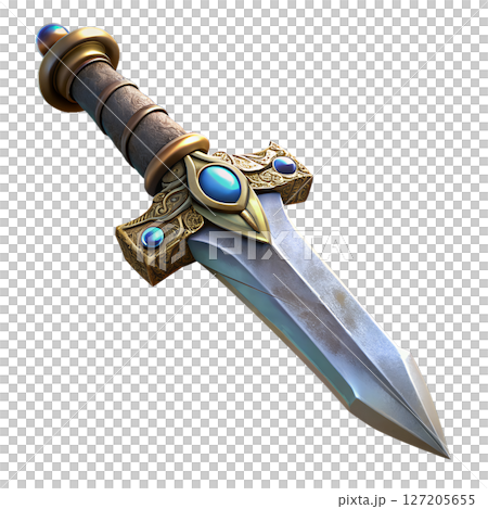 3d ornate gemstone dagger isolated on...のイラスト素材 [127205655] - PIXTA
