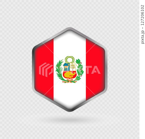 Peru Flag Icon in Hexagon Shape.のイラスト素材 [127206102] - PIXTA