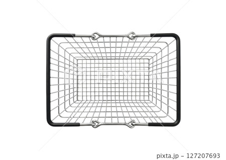 Empty metal shopping basket overhead view...のイラスト素材 [127207693] - PIXTA