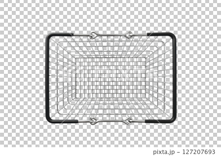 Empty metal shopping basket overhead view...のイラスト素材 [127207693] - PIXTA