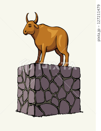 Vector drawing. Big golden idolのイラスト素材 [127211479] - PIXTA