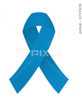 Dark blue awareness ribbon symbolizing support...のイラスト素材 [127234236 ...
