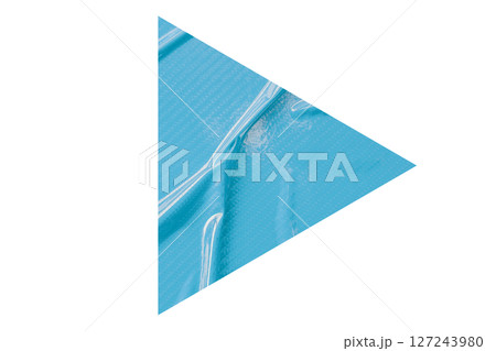 Light blue crumpled paper arrow isolated on...のイラスト素材 [127243980] - PIXTA