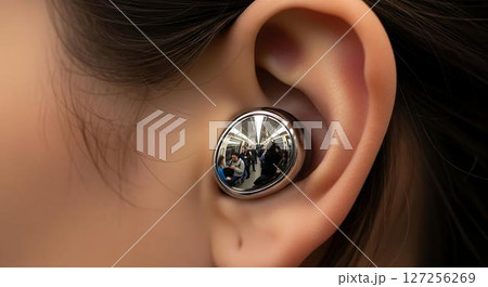 Earbud Reflection of a Crowded Subwayのイラスト素材 [127256269] - PIXTA