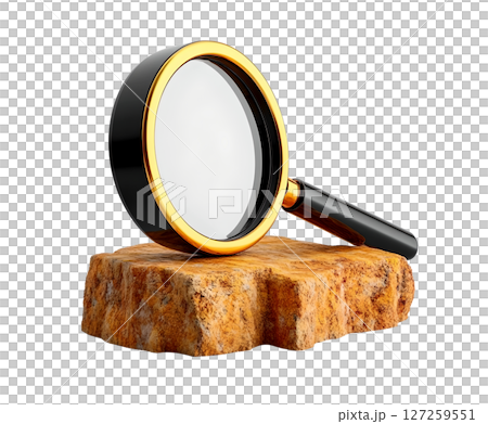 the scene features a magnifying glass placed...のイラスト素材 [127259551] - PIXTA