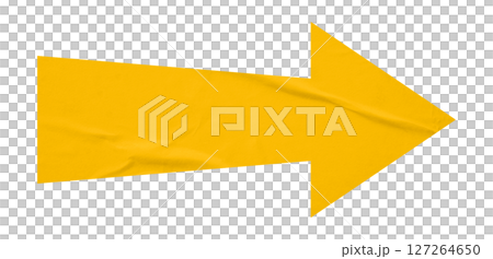 Yellow crumpled paper arrow isolated on...のイラスト素材 [127264650] - PIXTA