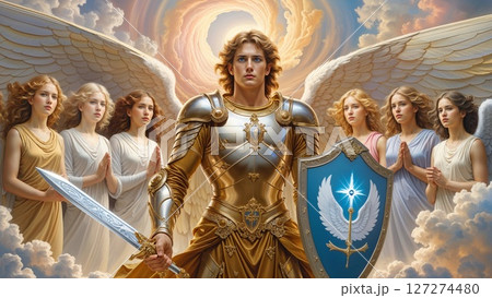 Archangel Michael fantasy art background,...のイラスト素材 [127274480] - PIXTA