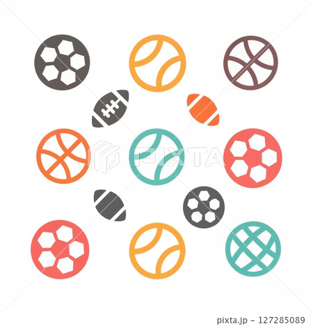 Colorful Sports Balls Pattern Design for...のイラスト素材 [127285089] - PIXTA