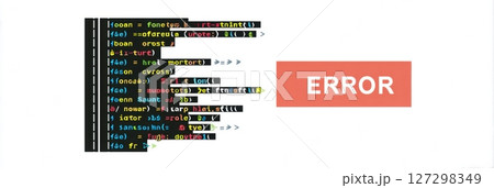Matrix-style code cascades into an ERROR...のイラスト素材 [127298349] - PIXTA