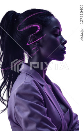 A glamorous female founder in lavender steel,...のイラスト素材 [127310409] - PIXTA