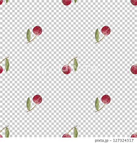 Pattern children's berries cherries green...のイラスト素材 [127324317] - PIXTA