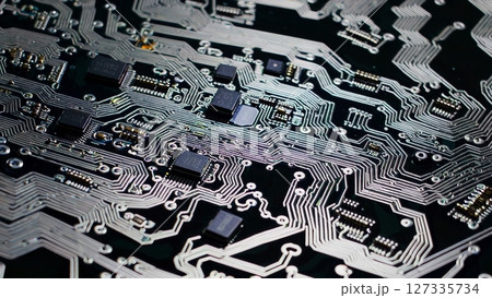 Detailed close up revealing intricate circuit...のイラスト素材 [127335734] - PIXTA