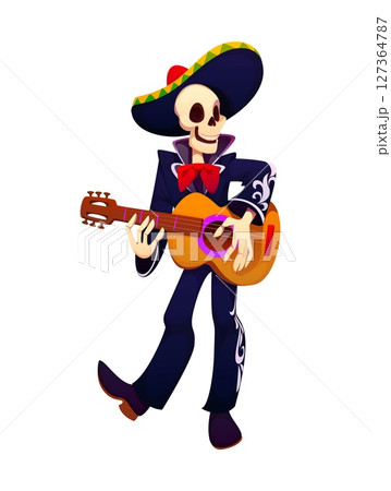 Day of the dead mariachi skeleton holiday...のイラスト素材 [127364787] - PIXTA