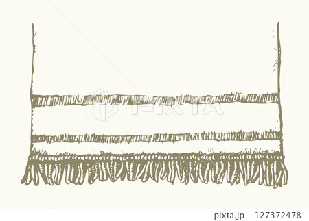 Wide warm shawl. Vector sketch drawingのイラスト素材 [127372478] - PIXTA