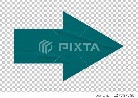 Green crumpled paper arrow isolated on...のイラスト素材 [127387389] - PIXTA