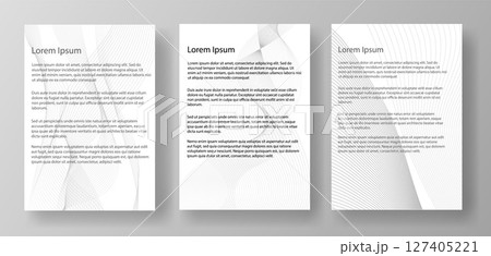 Three A4 letter mockup templates featuring...のイラスト素材 [127405221] - PIXTA
