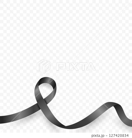 Vector Black Silk Ribbon. Universal Mourning,...のイラスト素材 [127420834] - PIXTA