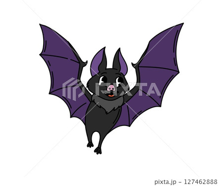 Groovy Halloween bat with funny face for...のイラスト素材 [127462888] - PIXTA