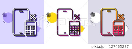 Phone calculator line icon. Halftone dotted...のイラスト素材 [127465287] - PIXTA