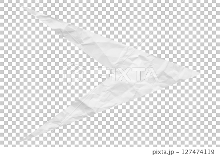 White crumpled paper arrow isolated on...のイラスト素材 [127474119] - PIXTA