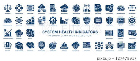 system health indicators glyph icon set icons...のイラスト素材 [127478917] - PIXTA