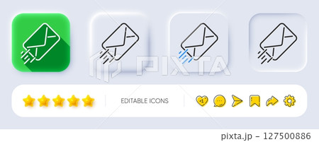Mail delivery line icon. Neumorphic, Flat...のイラスト素材 [127500886] - PIXTA