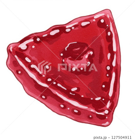 Red Triangular Jelly Pie with Cherry Fillingのイラスト素材 [127504911] - PIXTA