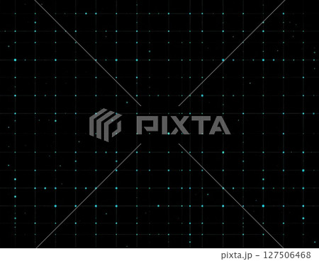 Teal Dotted Grid Pattern on Dark Backgroundのイラスト素材 [127506468] - PIXTA