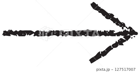 Doodle right arrow shape. Thin right arrow shape.のイラスト素材 [127517007 ...