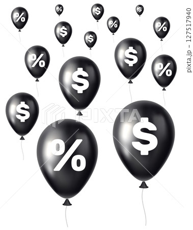 Inflation percent signs. Crisis or rising...のイラスト素材 [127517940] - PIXTA
