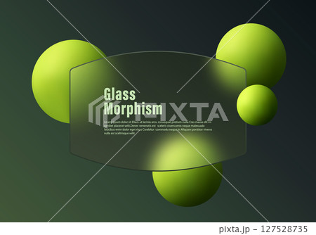 Modern composition in glass morphism style with...のイラスト素材 [127528735 ...