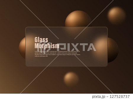 Elegant glassmorphism layout with bronze...のイラスト素材 [127528737] - PIXTA